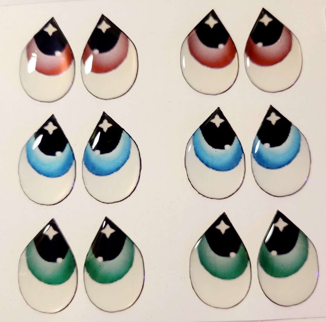 Adhesive Resin Eyes FNY 1004 Large/g 9 Pairs W/H: 1.7x2.5 Cm 0.67 X 1 ...