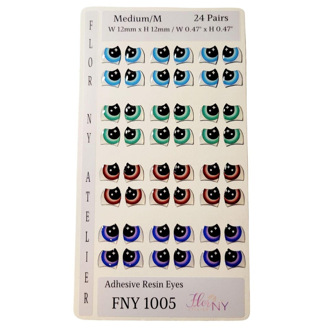 STORE CLOSING SALE Adhesive Resin Eyes Fny 1005 - Medium/m - 24 Pairs ...