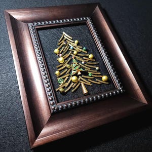 Vintage Style Christmas Tree in Mid-century Modern Frame, Christmas ...