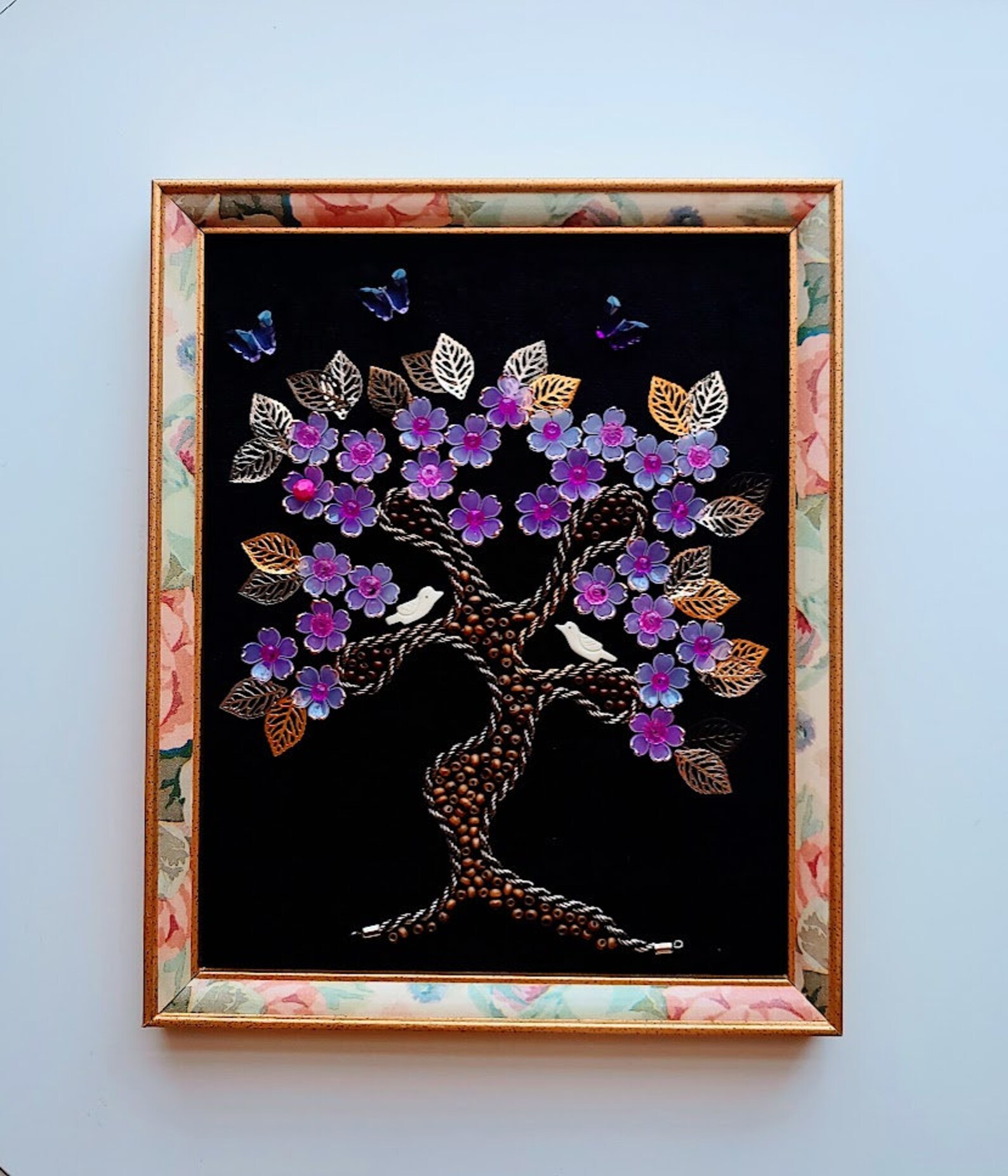 Cherry Blossom Framed Art Cherry Blossom Framed Jewelry Collage Cherry ...