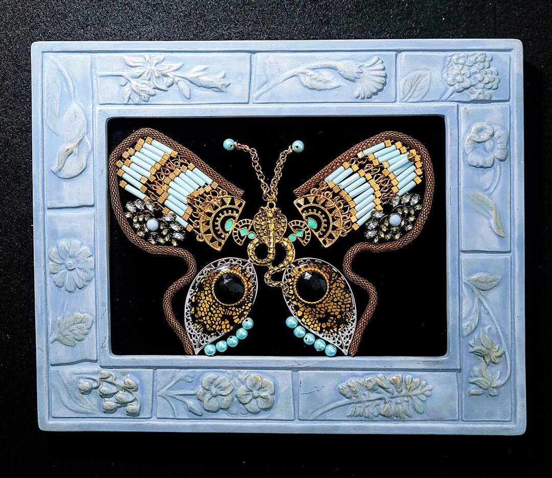 Vintage Jewelry Butterfly Wall Art: Greek Style Framed Decor - Etsy