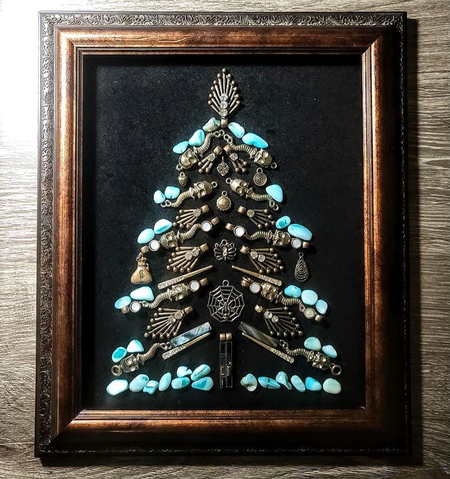 Steampunk Christmas Tree Framed Wall Decor | Steampunk Christmas Tree ...