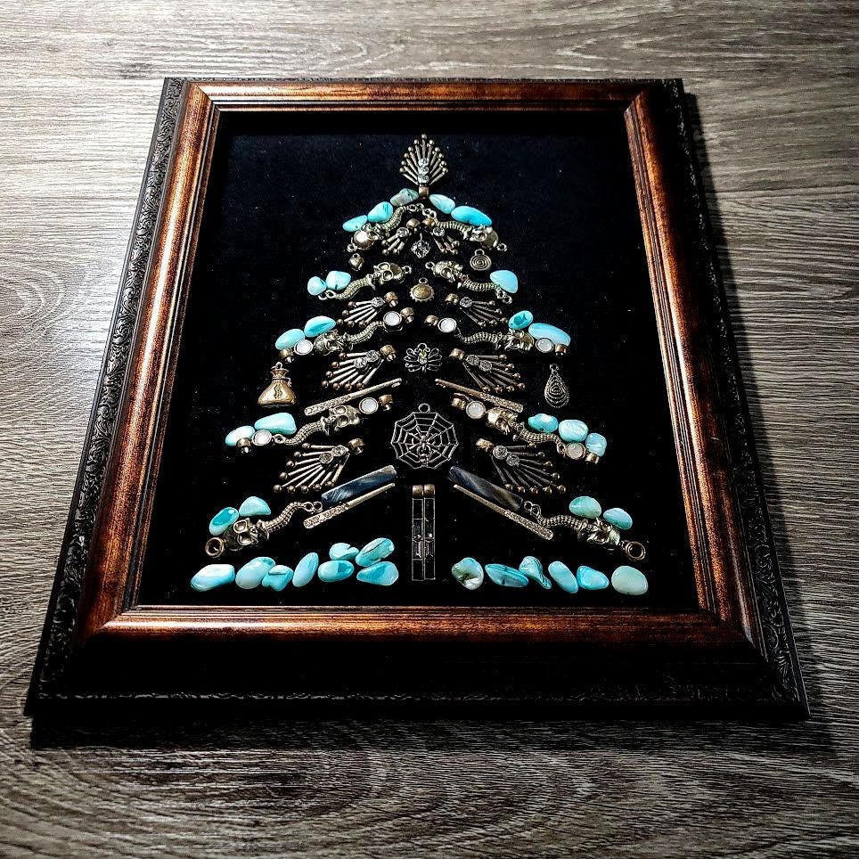 Steampunk Christmas Tree Framed Wall Decor | Steampunk Christmas Tree ...