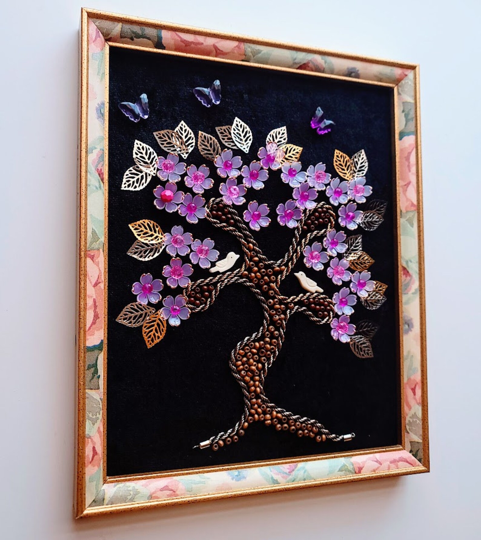 Cherry Blossom Framed Art Cherry Blossom Framed Jewelry Collage Cherry ...
