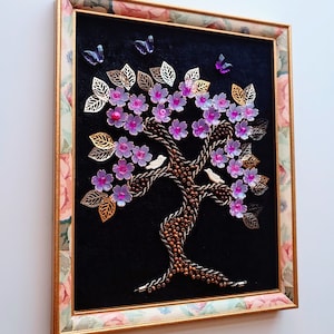 Cherry Blossom Framed Art | Cherry Blossom Framed Jewelry Collage ...