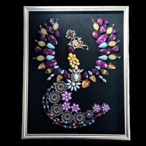 Jeweled Phoenix Bird Wall Art: Colorful Vintage Collage - Etsy