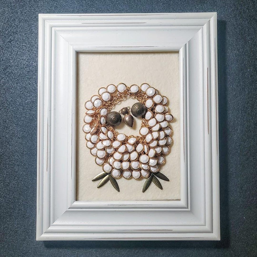 Jeweled Bird Collage: Mid-century Modern Framed Wall Hanging - Etsy