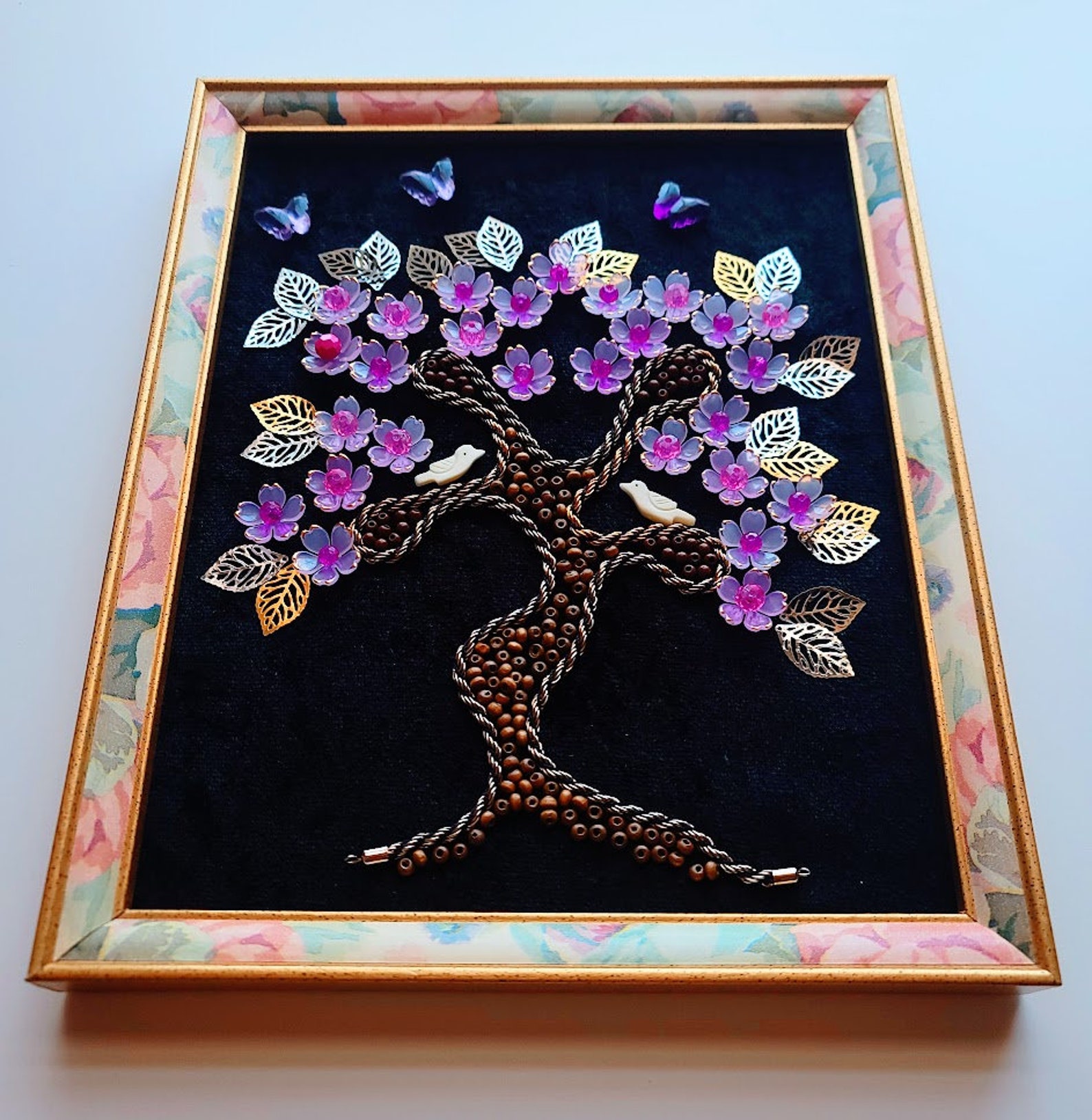 Cherry Blossom Framed Art Cherry Blossom Framed Jewelry Collage Cherry ...
