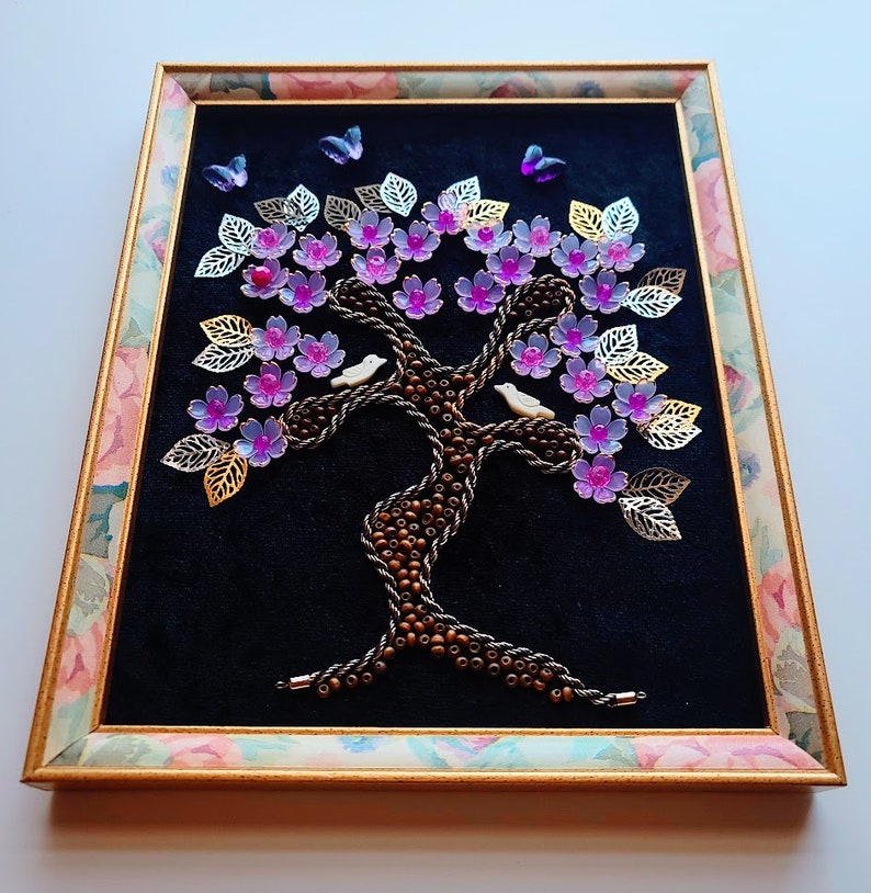 Cherry Blossom Framed Art Cherry Blossom Framed Jewelry Collage Cherry ...