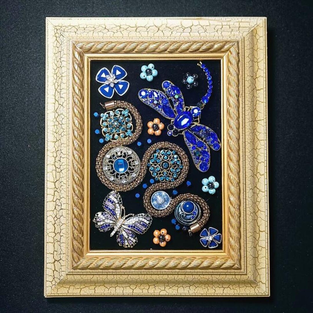 Blue Fantasy Framed Collage | Blue Dream Wall Hanging | Blue Dream ...