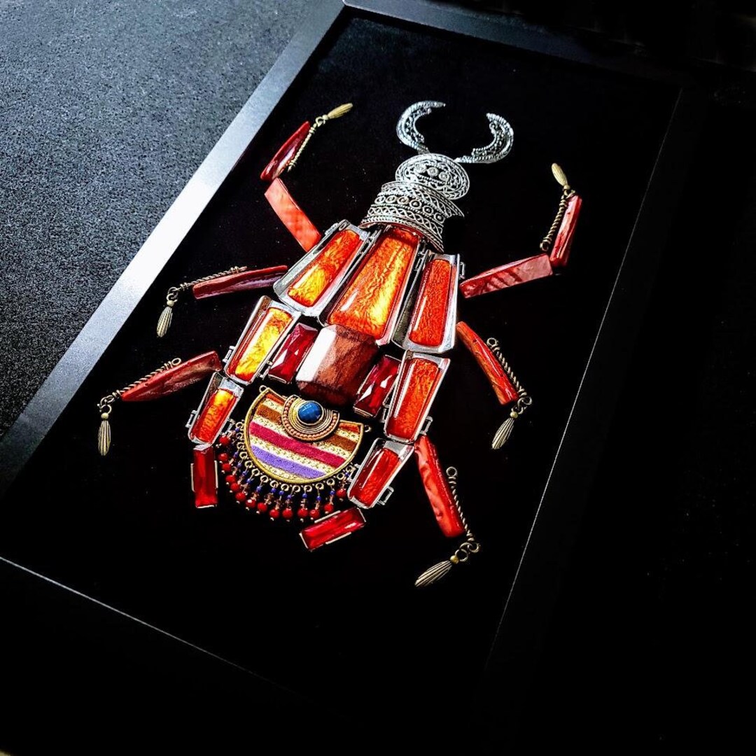 Monster Stag Bug Large Red Fancy Halloween Decor Stag Beetle One-of-a ...