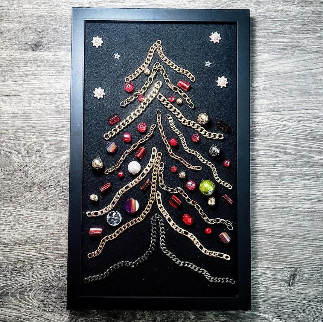 Mid-century Modern Christmas Tree Sparkly Shiny Handmade Gift Wall ...
