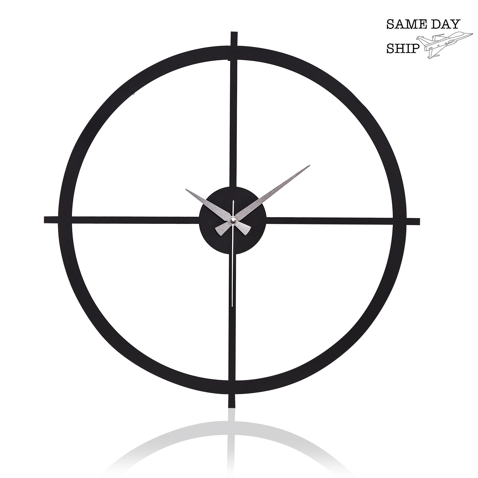 20'' Large Black Decorative Metal Wall Clock Models, Modern Analog ...