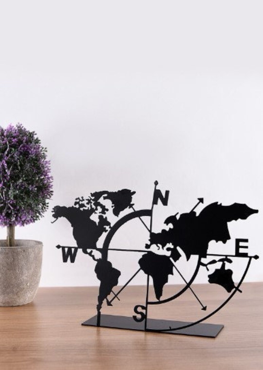 Metal Geographical World Map Metal Tabletop Decor, Travel Lovers Gift ...