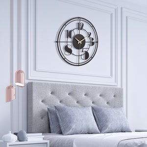 Wall Clock With Random-chaotic Numbers, Black Metal Wall Clock, High ...