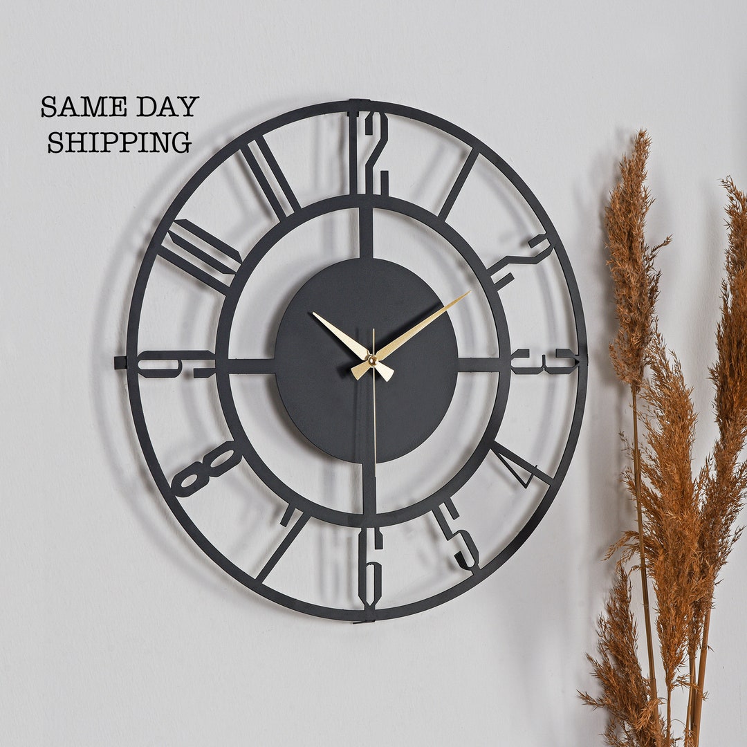 Modern 20'' Analog Silent Battery Operated Wall Clock, Stylish Clocks ...