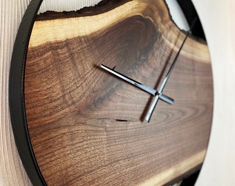 Walnut Live Edge Clock - Etsy