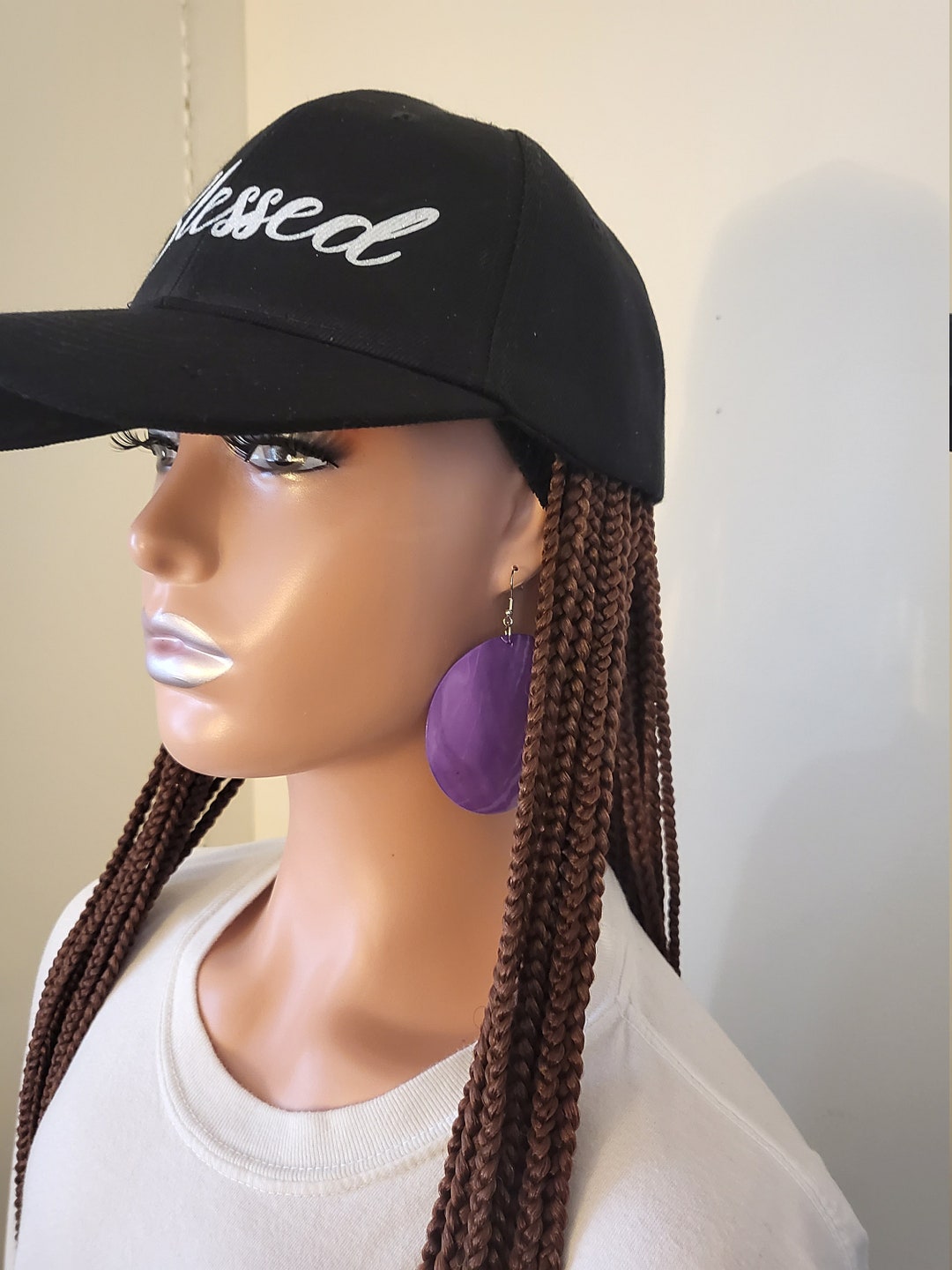 Baseball Cap Wig, Unique Adjustable and Interchangeable Cap/ Headwrap ...