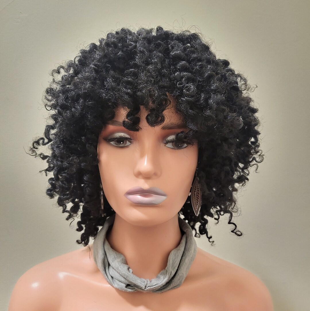 Curly Wig Cap All Over Curls Two Toned Headband Friendly - Etsy