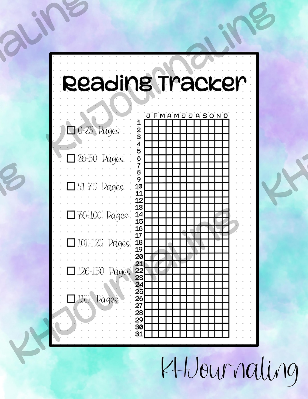 Reading Tracker | Digital Journal | Dot Planner | PDF DOWNLOAD - Etsy