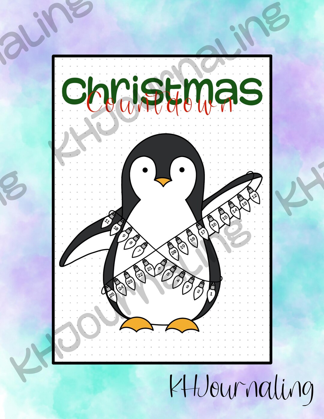 Christmas Countdown Digital Journal Dot Planner PDF DOWNLOAD - Etsy