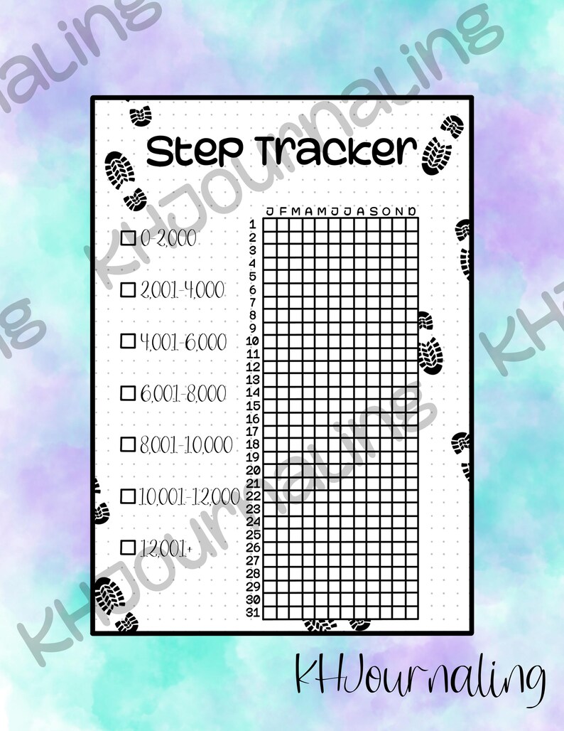 Steps Tracker | Digital Journal | Dot Planner | PDF DOWNLOAD - Etsy