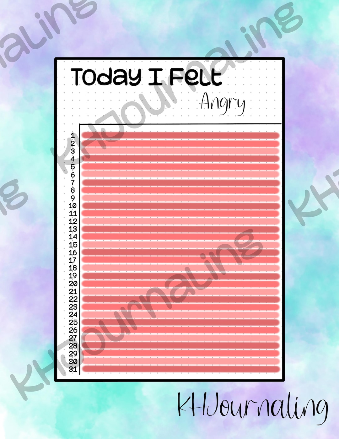 Anger Tracker | Digital Journal | Dot Planner | PDF DOWNLOAD - Etsy