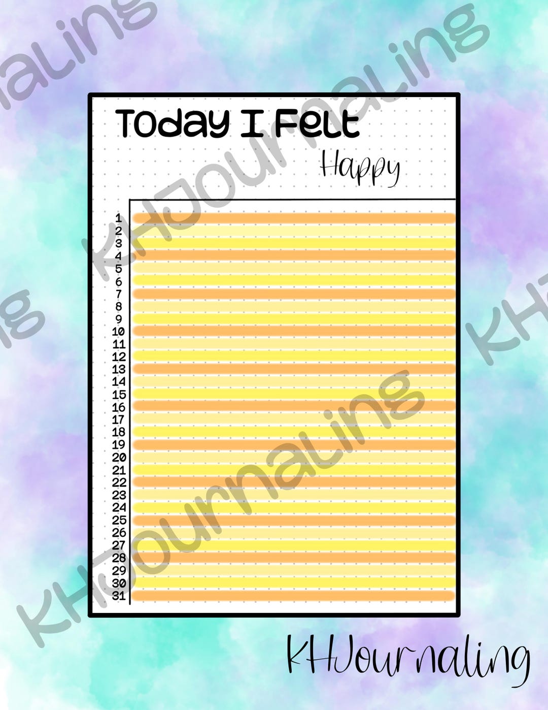 Happy Tracker | Digital Journal | Dot Planner | PDF DOWNLOAD - Etsy