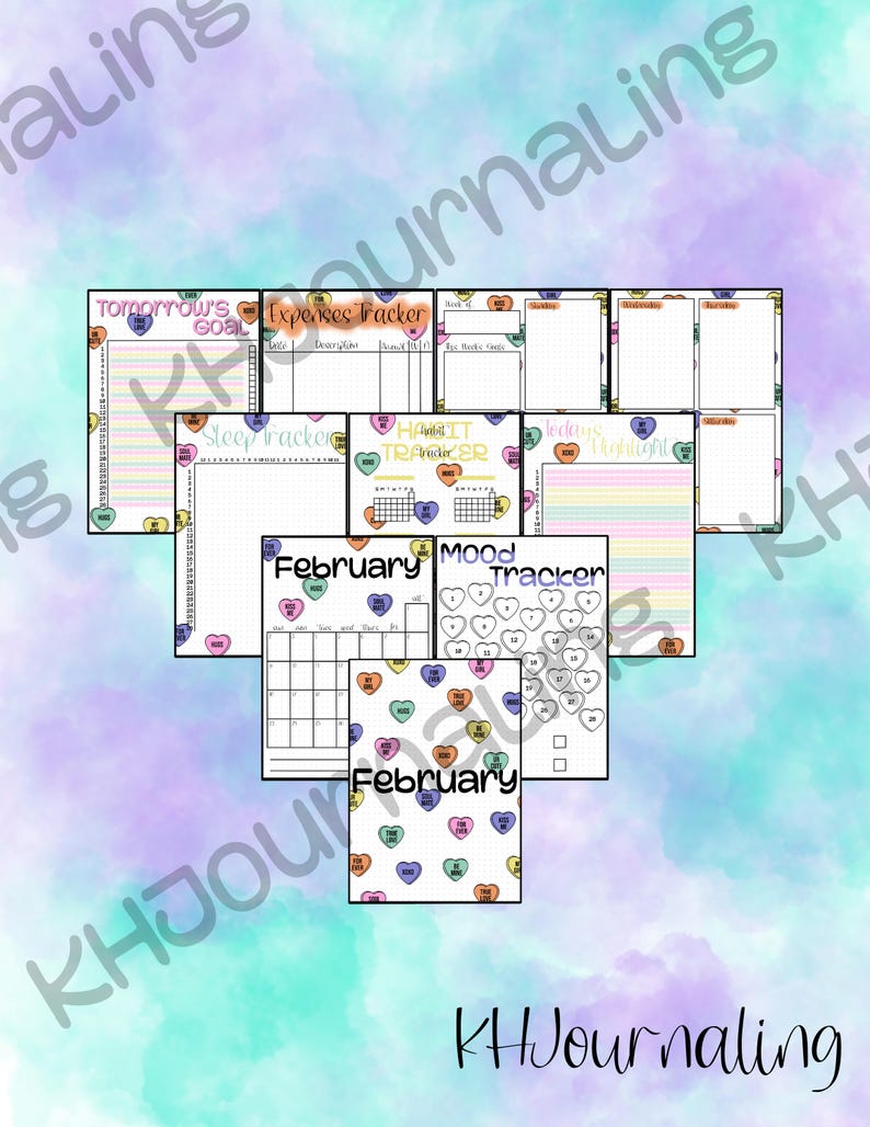 February 2025 Colored Digital Journal | Dot Planner | Single Month ...