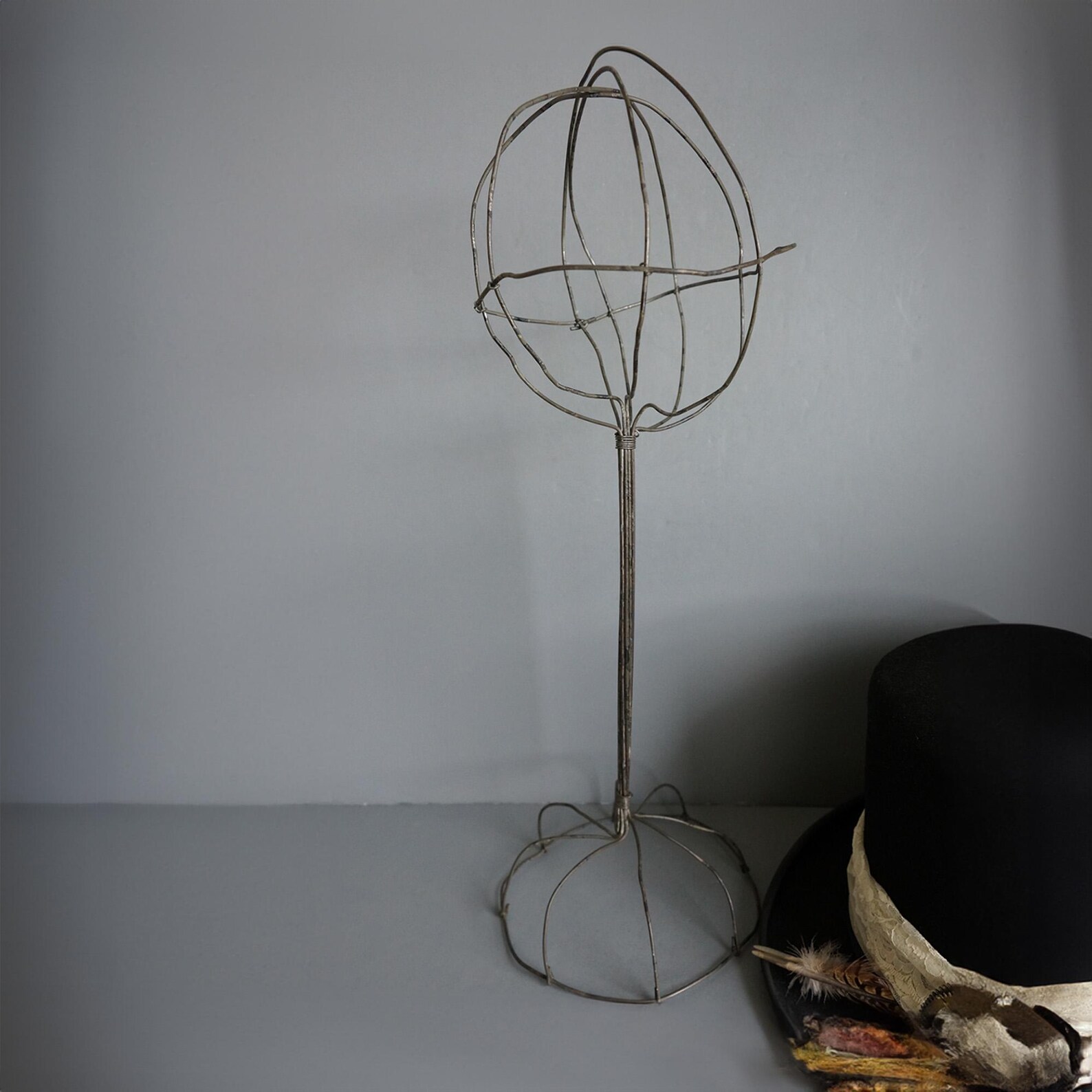 Antique Wire Hat Stand/millinery Shop Hat Stand/counter Hat Stand ...