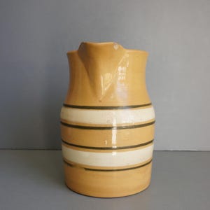 Antique Yellow Ware Pitcher/rare Glazed Yellow Ware With Banded ...