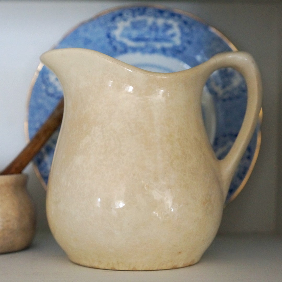 Vintage Ironstone Pitcher/smal Ironstone Pitcher/tea Stained Ironstone ...