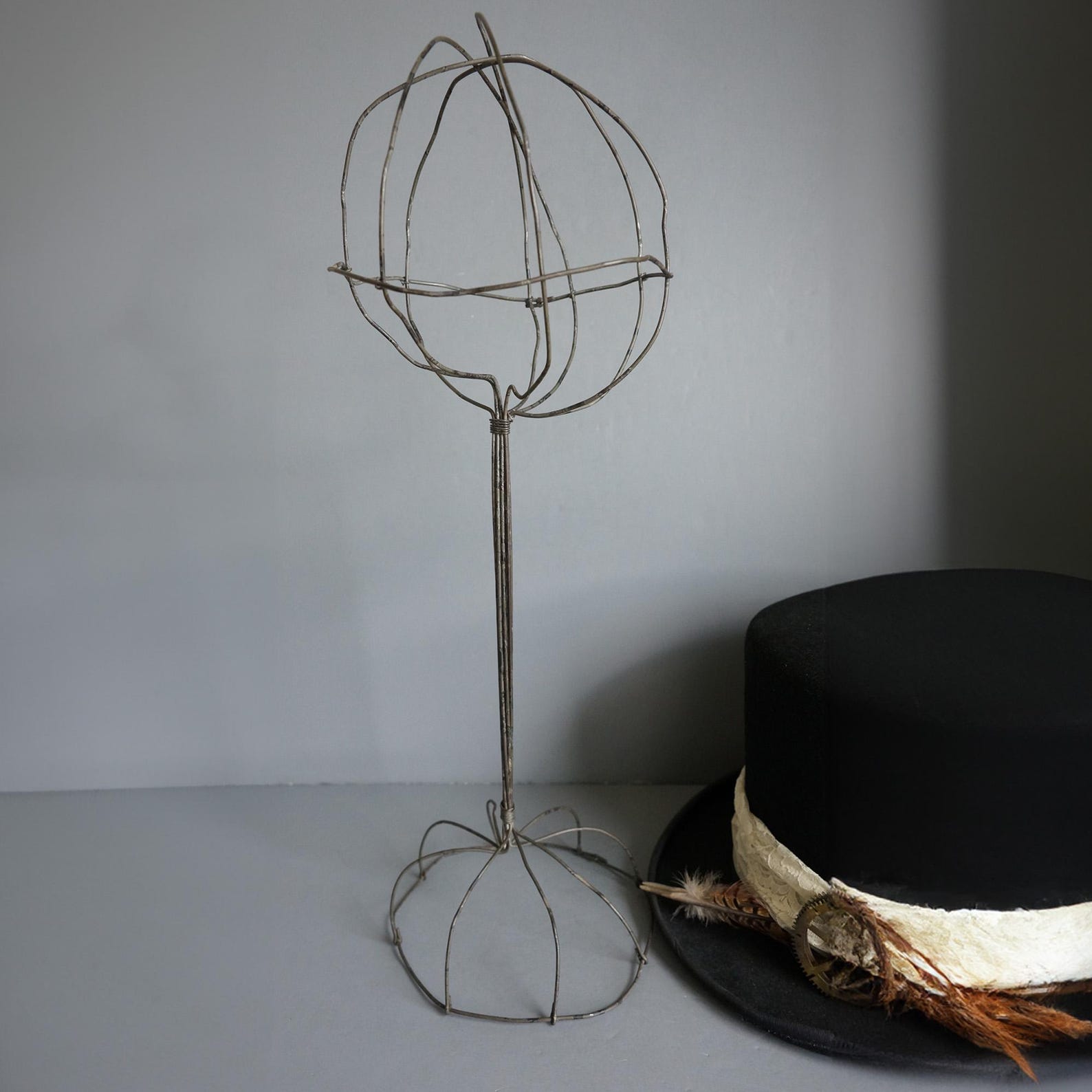 Antique Wire Hat Stand/millinery Shop Hat Stand/counter Hat Stand ...
