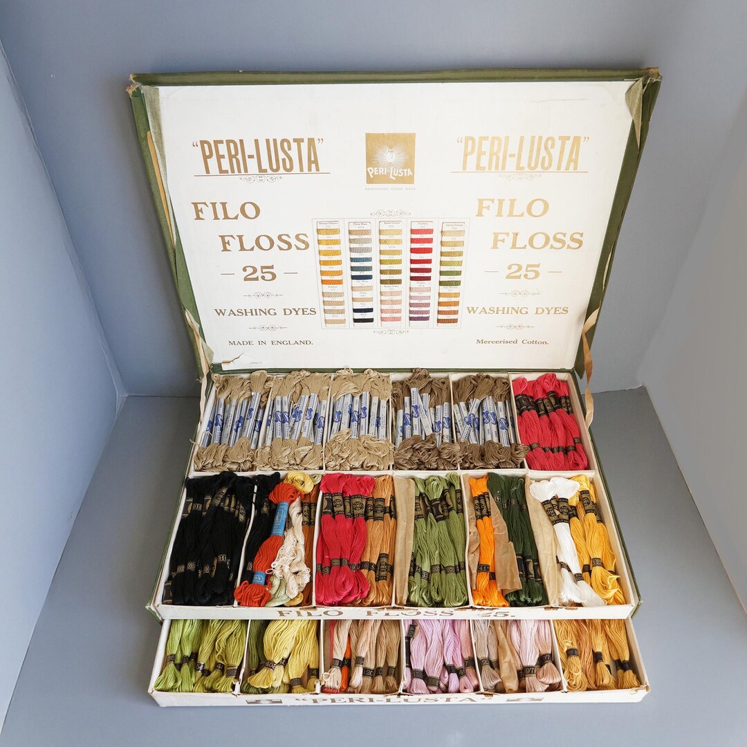 Rare Antique Peri-lusta Embroidery Floss Box: Made in England - Etsy