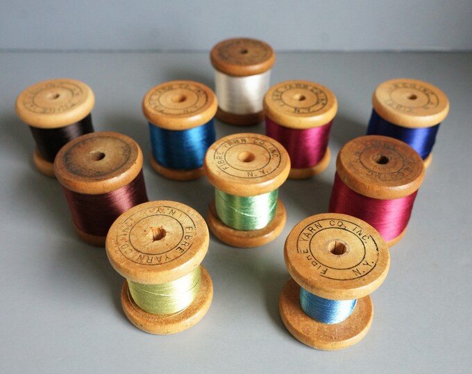 Vintage 10 Spools of Thread/fibre Yarn Co. Inc Ny/rare Spools of Thread ...