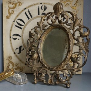 Antique Victorian Table Top Mirror/metal Victorian Mirror/bevelled ...