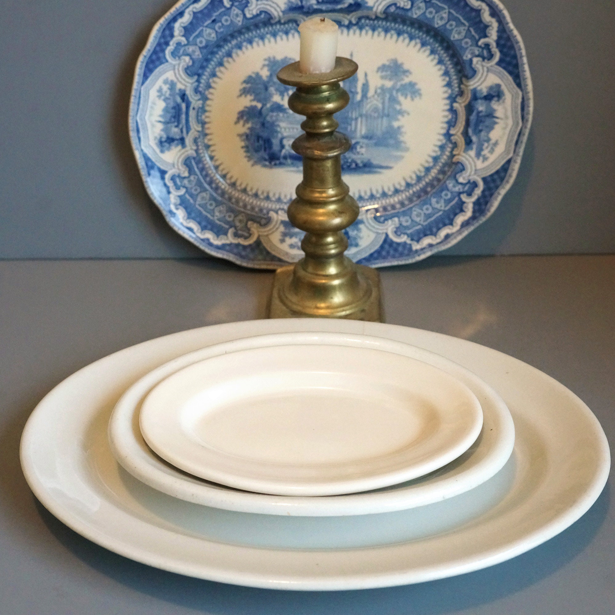 3 Vintage Serving Dishes/white Ironstone/ Platter/ Vegetable Dishes ...