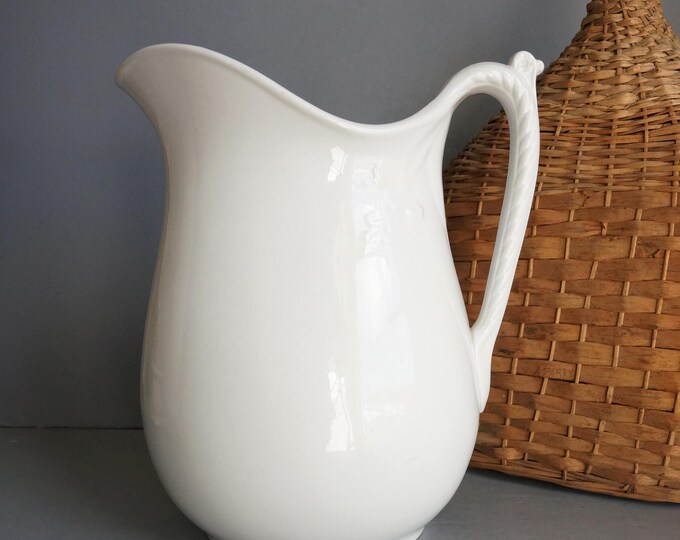 Antique Ironstone Pitcher/ T & R Boote/english Ironstone/white ...