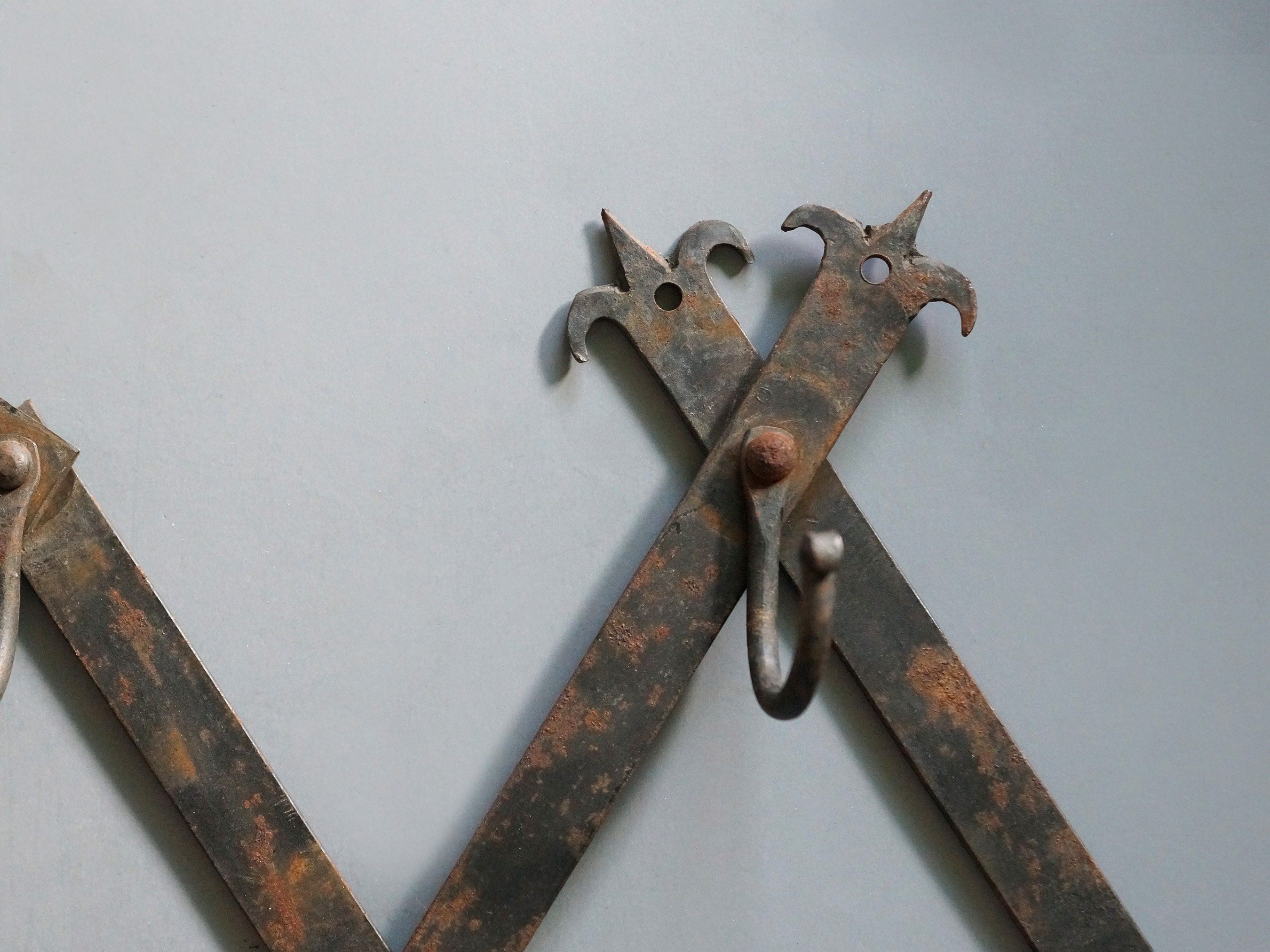 Vintage Wrought Iron Rack/ Vintage Foldable Metal Rack/rack With Hooks ...