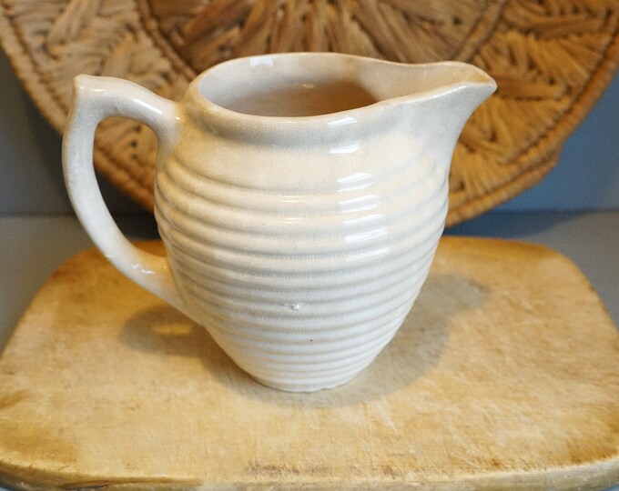 Antique Pitcher/beehive Fluted/small Pitcher/tea Stained/grungy ...