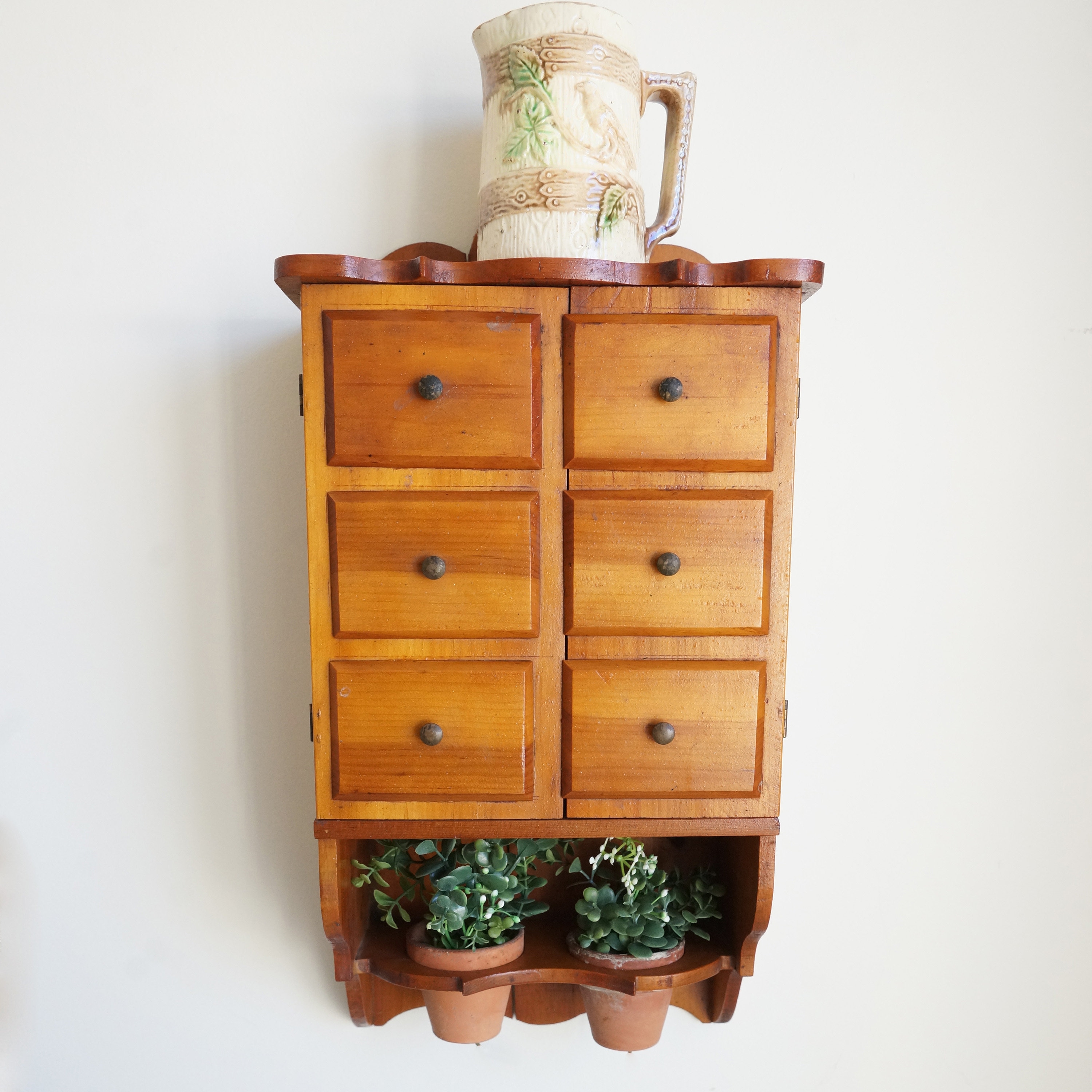 Vintage Home Made Wall Cabinet/1960s/vintage Hanging Cupboard/2 Doors ...