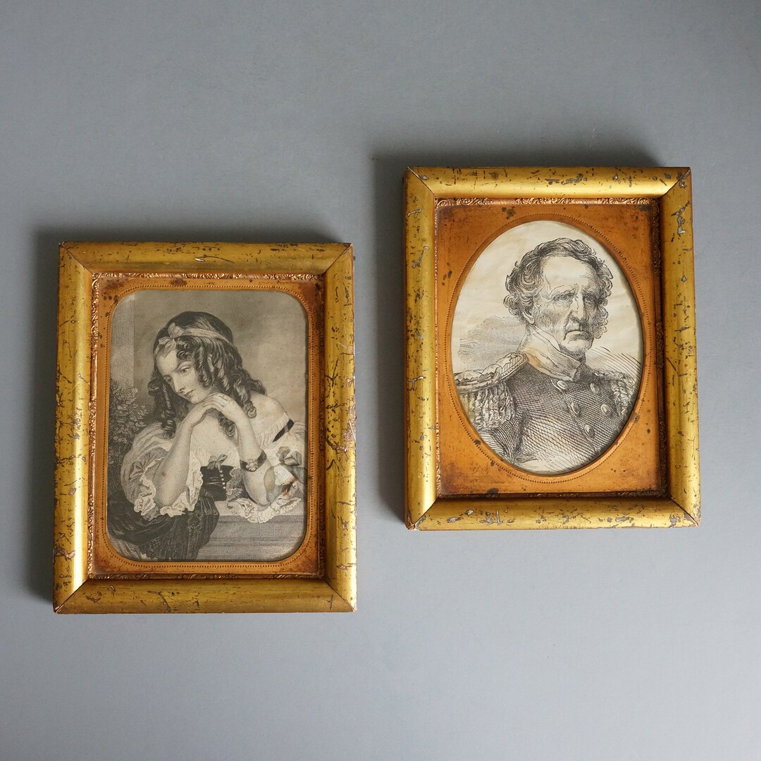 Pair of Antique Frames/19th Century Frames/gold Gilded Frames/copper ...