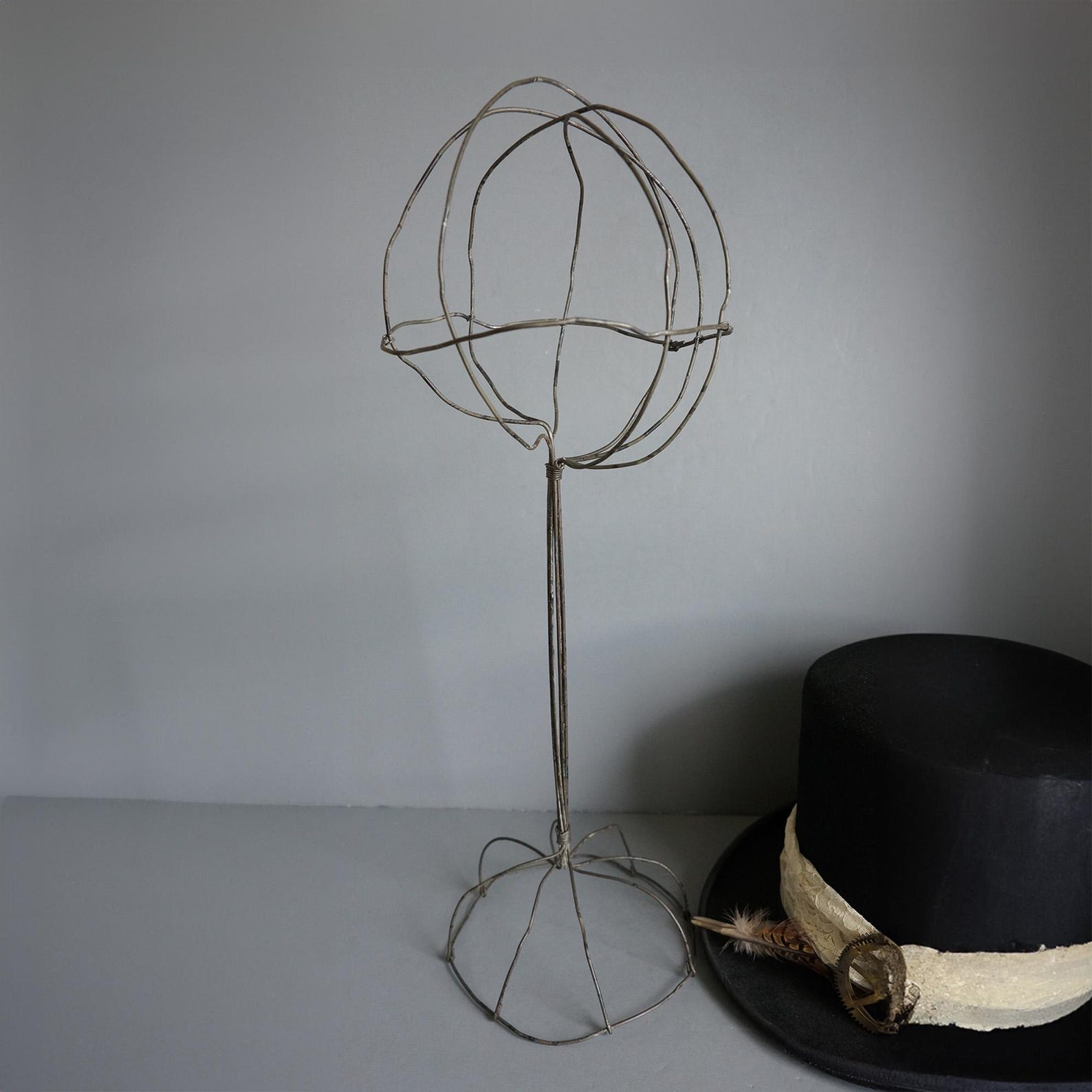 Antique Wire Hat Stand/millinery Shop Hat Stand/counter Hat Stand ...