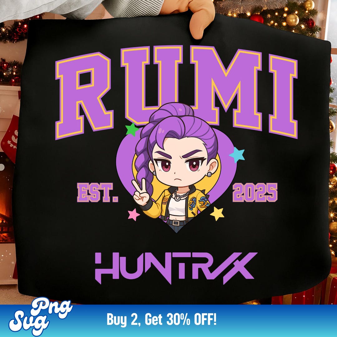 RUMI Chibi Character SVG PNG, Saja Boys Kpop Demon Hunters, Huntrix ...