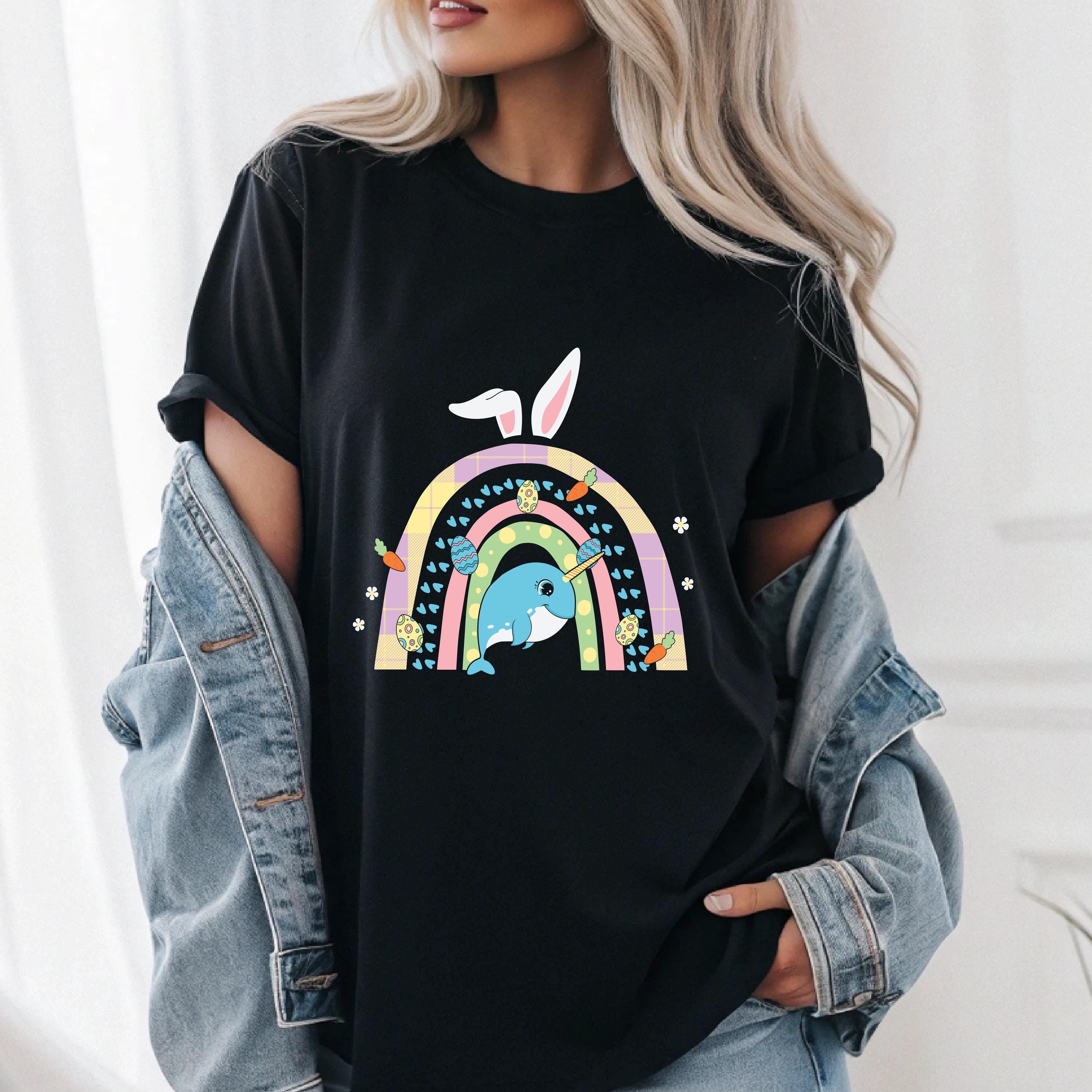 Easter Narwhal Digital Download: Rainbow Bunny Narwhal Clipart for T ...