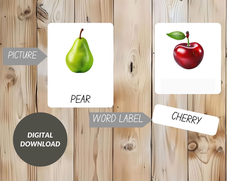 Printable Fruit Flashcards – 32 Digital Download Cards ,educational ...