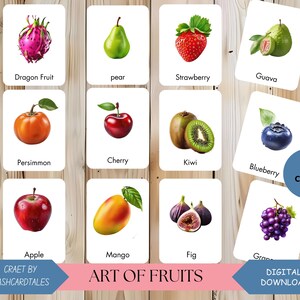 Printable Fruit Flashcards – 32 Digital Download Cards ,educational ...