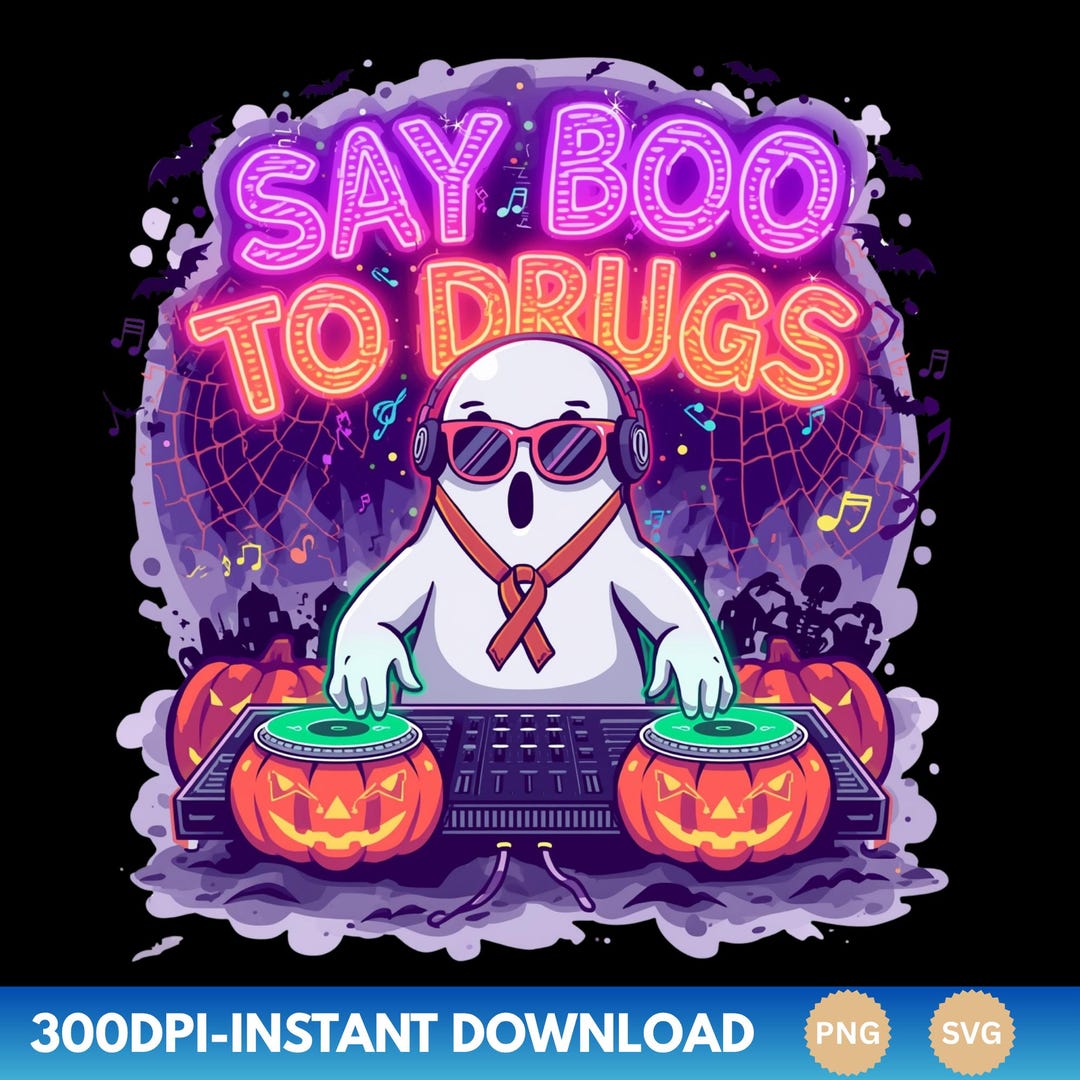 Say Boo to Drugs Ghost PNG Red Ribbon Week Svg - Etsy