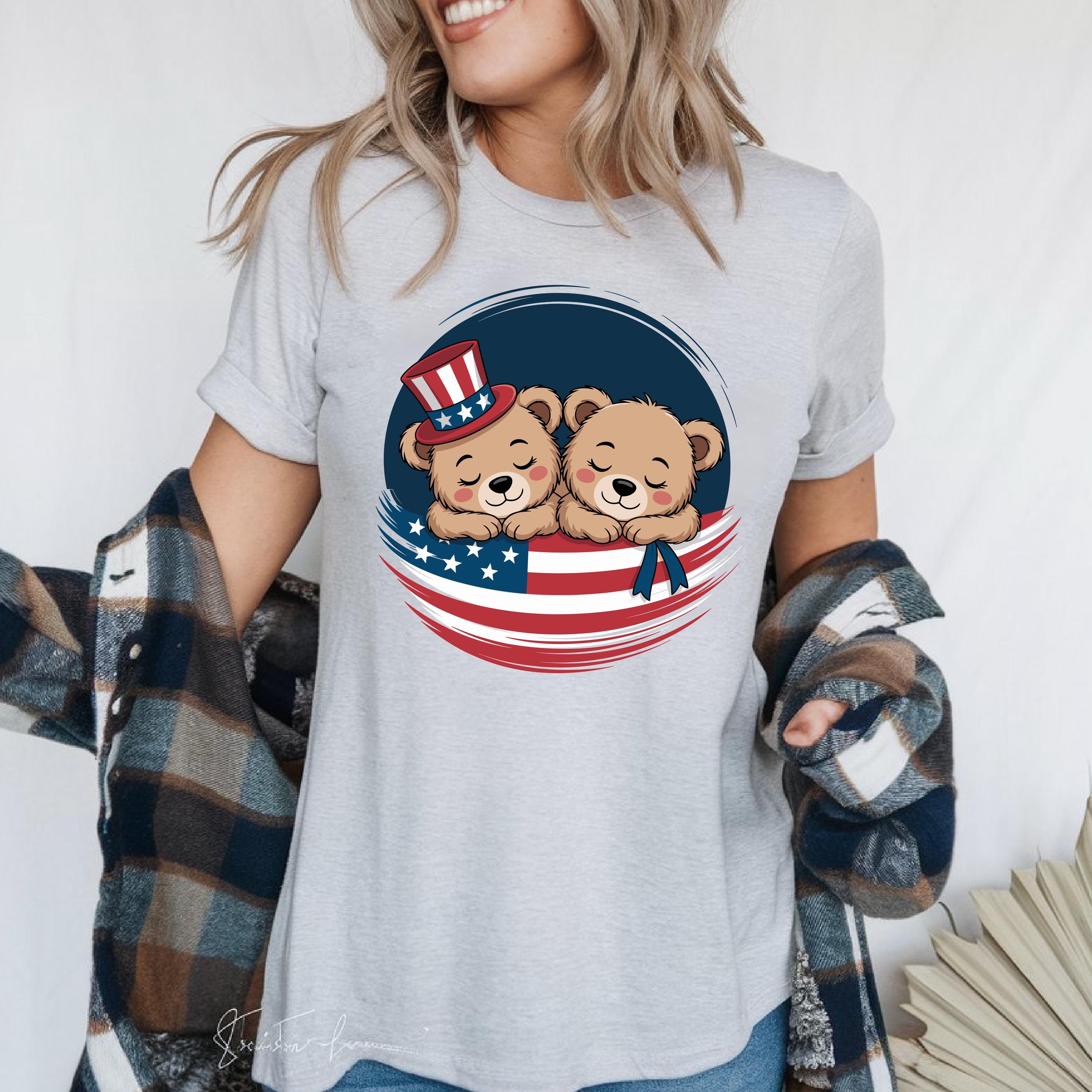 4th of July Bear Png Svg, Bear American USA Flag Png, Cute Bear Svg , Bear Tshirt Svg 4th of ...