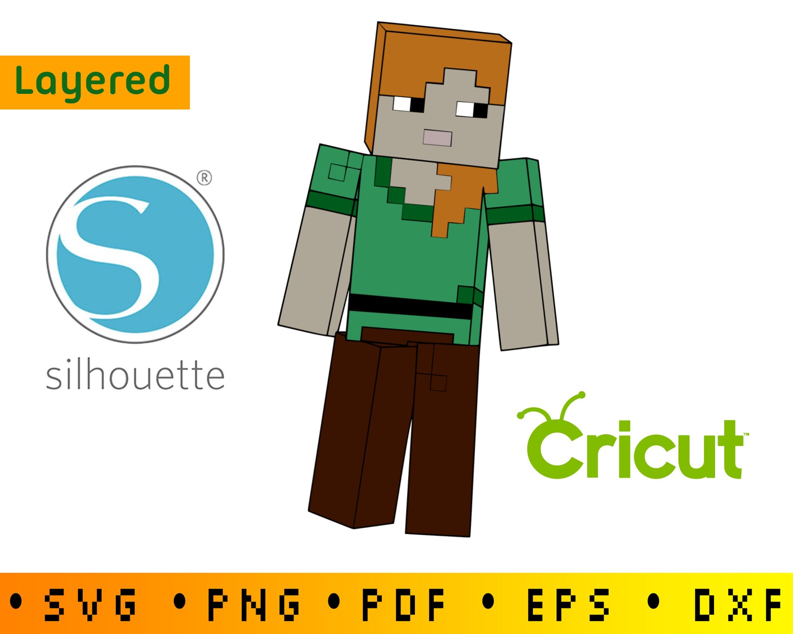 Alex SVG Minecraft Layered Digital Design Minecraft Alex SVG | Etsy